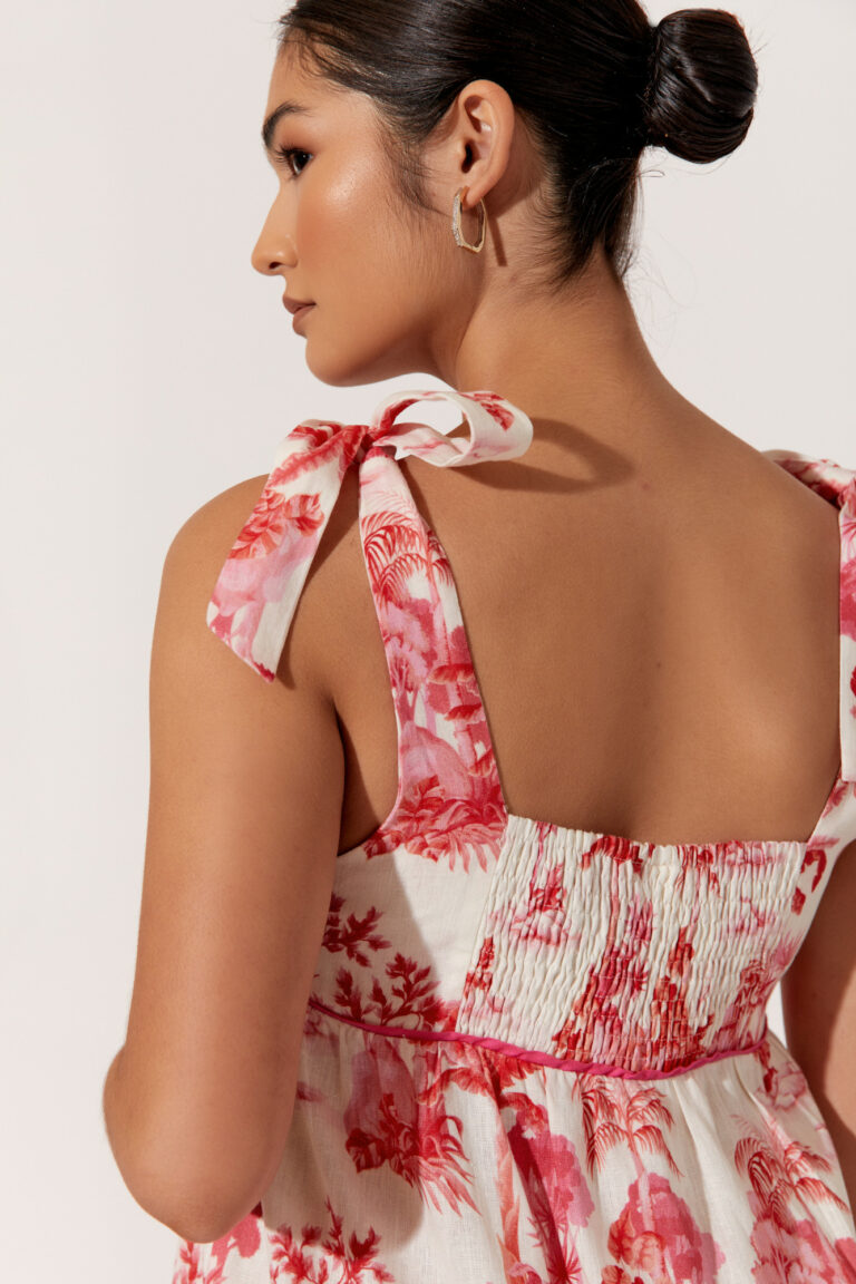 Adorne Allegra Print Linen Dress