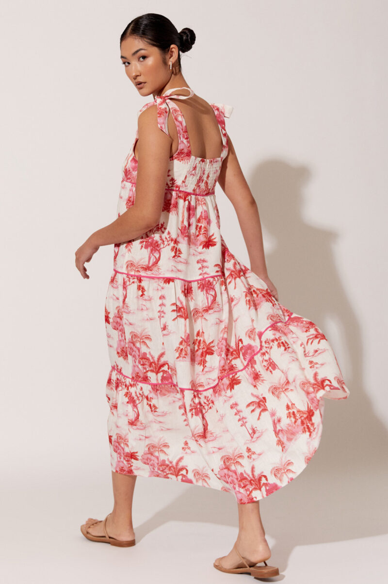 Adorne Allegra Print Linen Dress